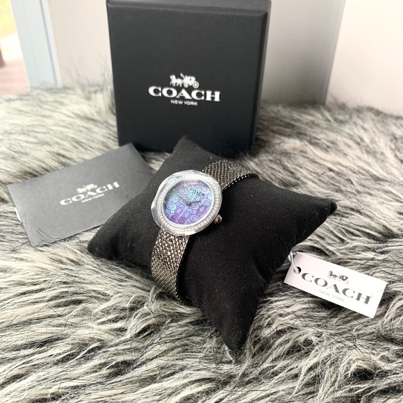 Coach | Accessories | Nwt Authentic Coach Gunmetal Mesh Bracelet Watch ...